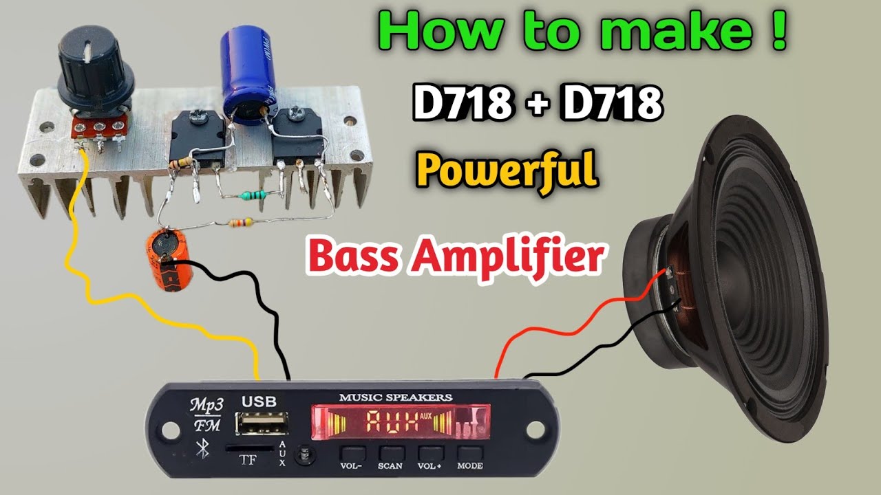 How To Make A Amplifier Using D718 Transistor || Homemade Amplifier ...
