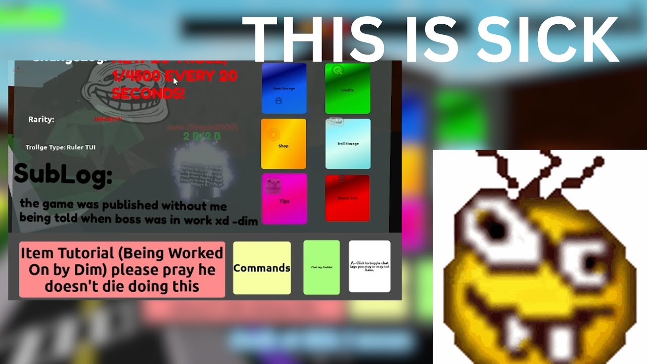 New cool gui menu with cool cosmetic update (trollge conventions) - YouTube