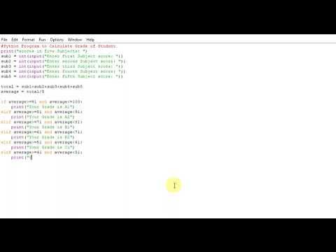 Python Program to Calculate Grade of Student - YouTube