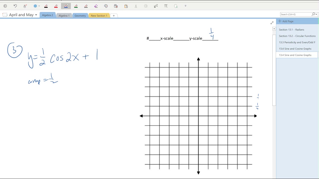 Algebra 2 Lesson 13.4 Part 3 - Graphing Sine and Cosine - YouTube