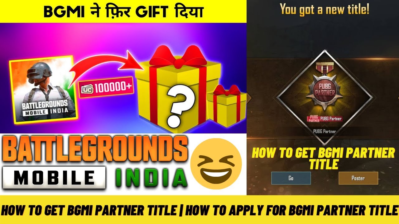 How to get Battleground Mobile India Partner Title | How to Apply for ...
