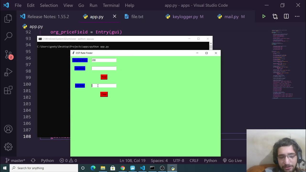 Python Tkinter GUI Script to Make a GST Tax Finder Calculator Full ...