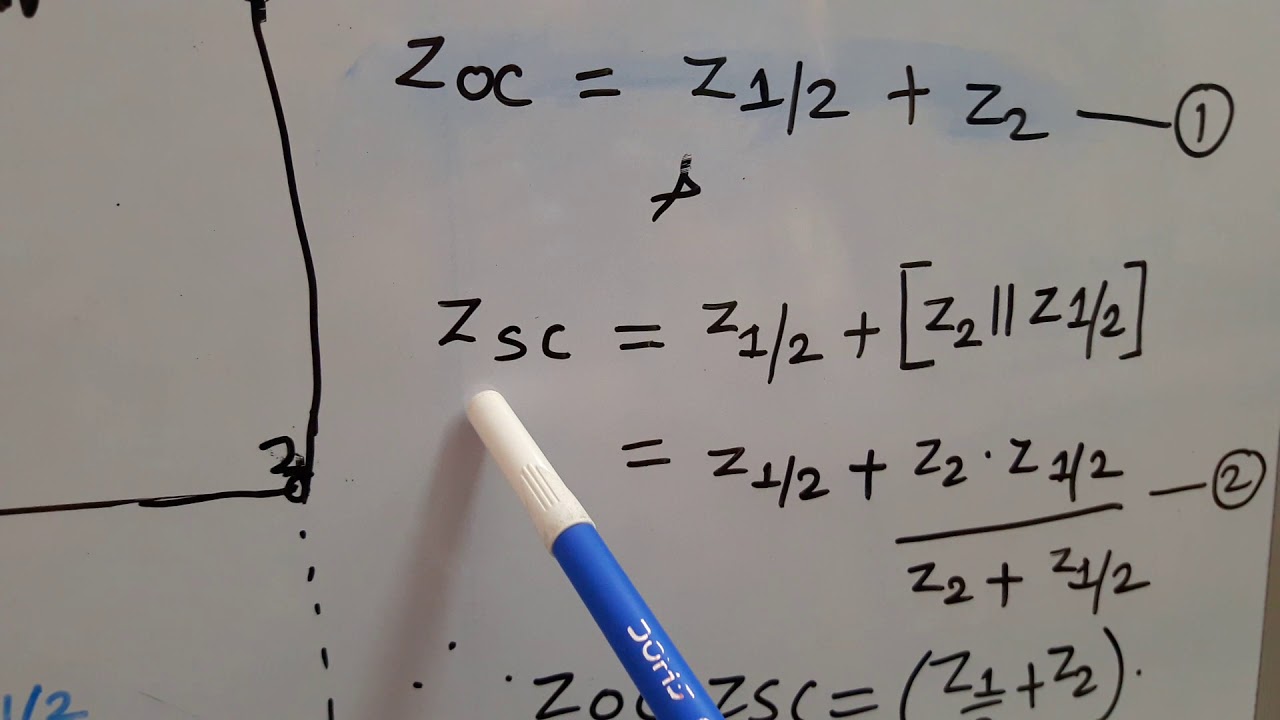Z0 in terms of Zsc& Zoc of symmetrical T network - YouTube