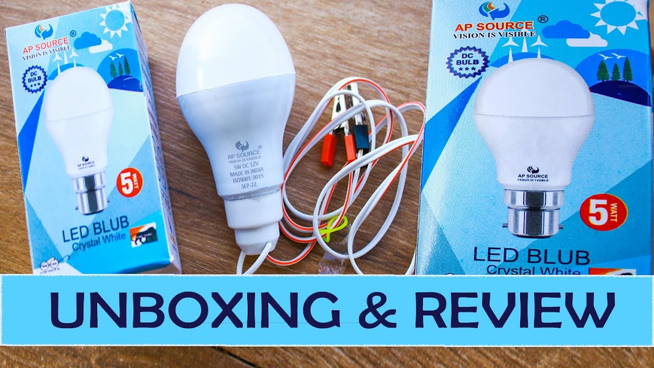 12V DC LED Light -AP Source 5 W Round 2 Pin LED Bulb (White) | Solar ...