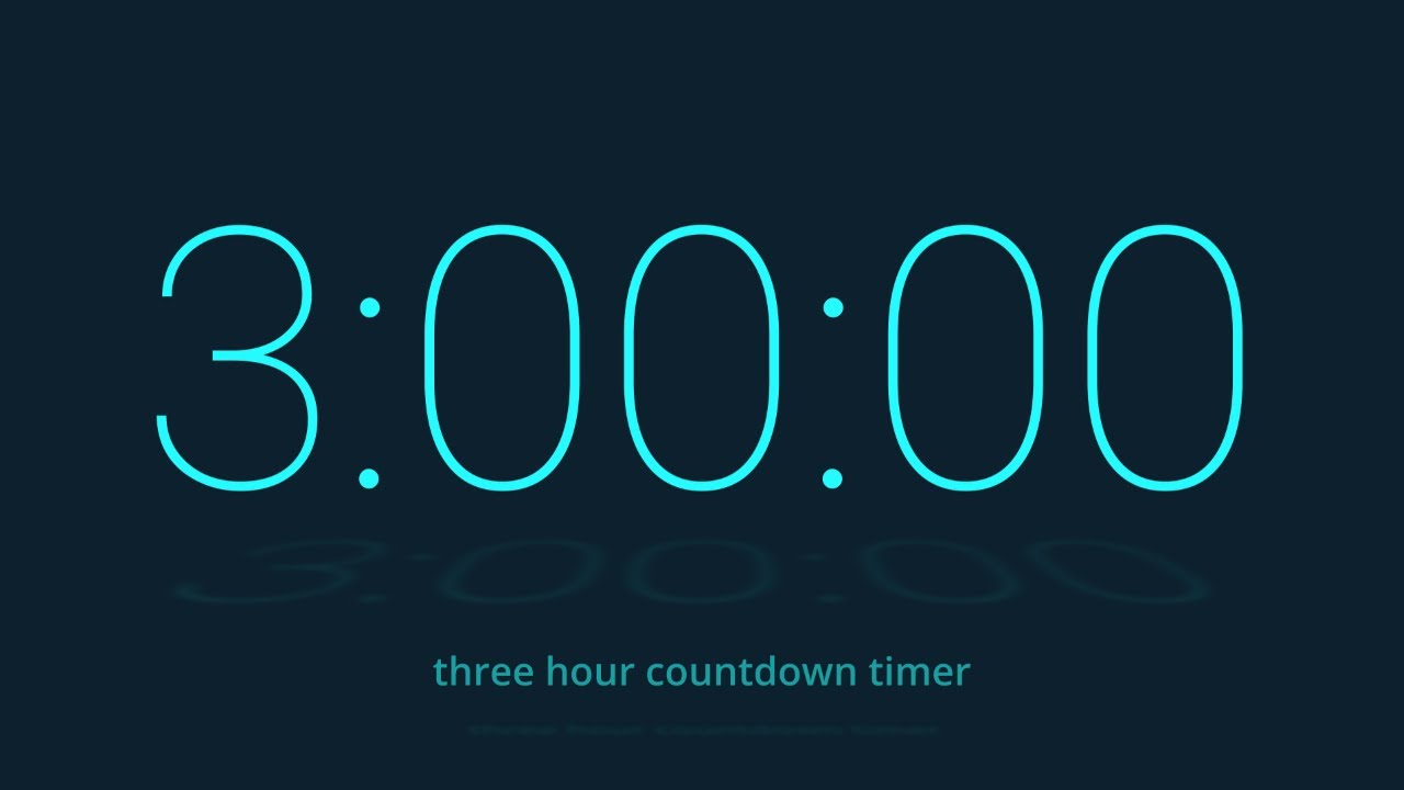 SILENT - 3 Hour Countdown - Blue Reflection with Time Markers ...