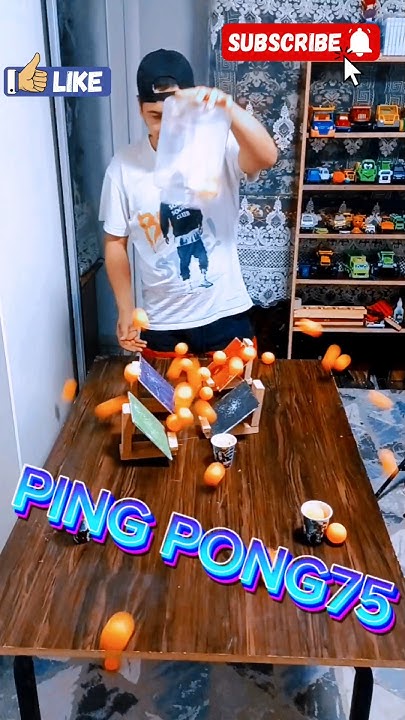 Trick shots with a ping pong ball using tiles and a glass #shorts #trickshot trickshots #short ...