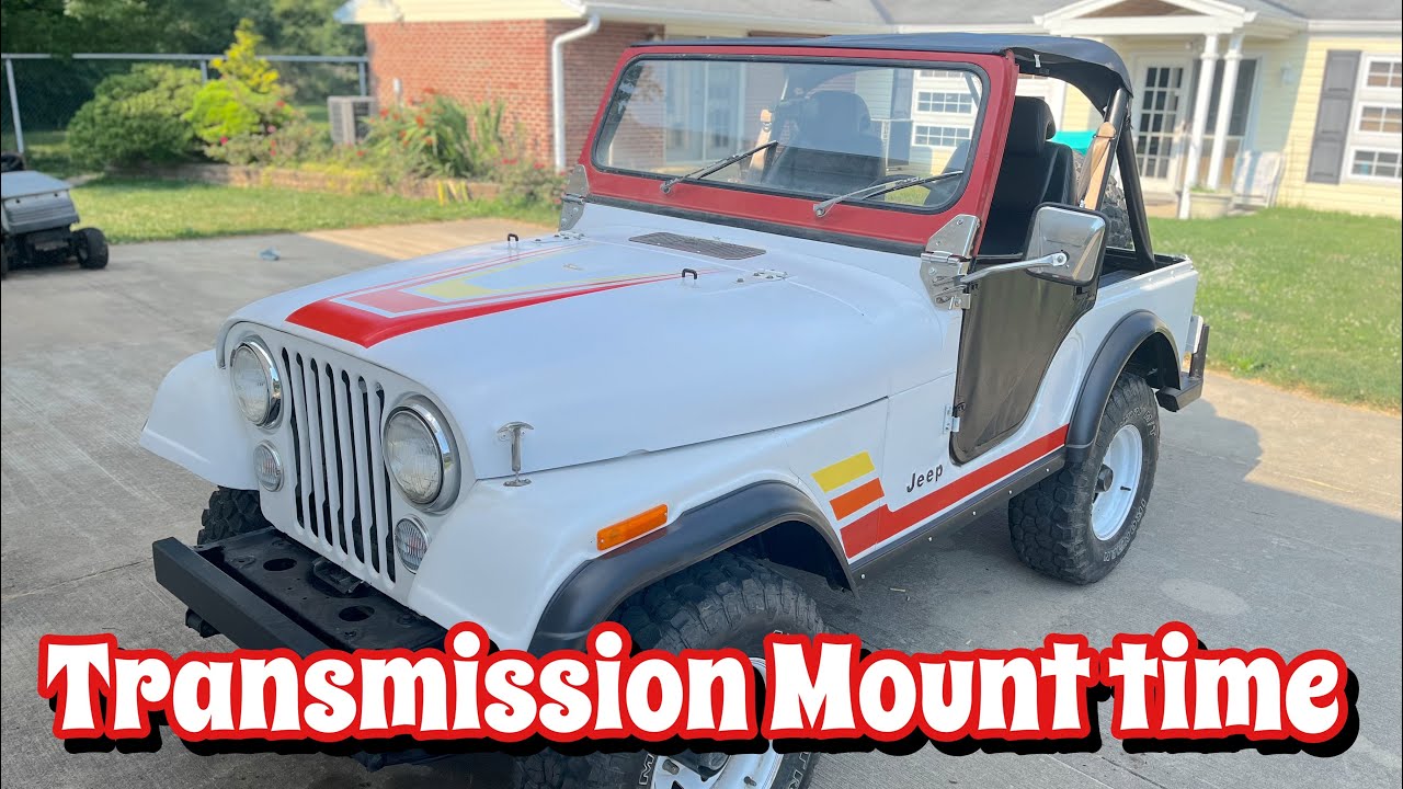 Replacing the transmission mount in my 1981 Jeep CJ-5 - YouTube