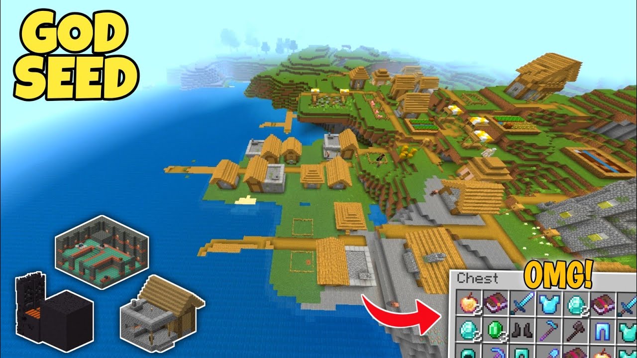 🔥(GOD SEED) 7+ Blacksmith & Stronghold in Minecraft 1.21 Bedrock And Pe ...