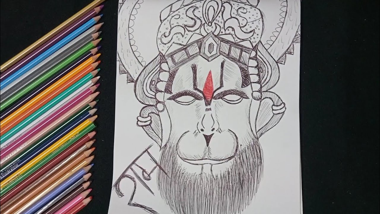 Bajrangbali drawing 😀🤗 #pencil #viral #drawing #portrait #sketch # ...