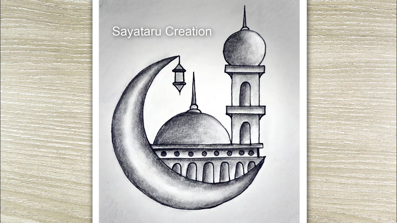 How To Draw Ramadan Picture 2022, Eid Greeting Card Drawing - YouTube