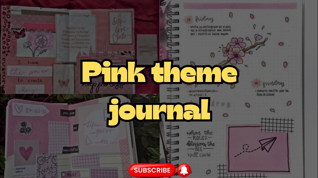 Very Easy Pink Theme Journaling 💗😍🦋 - YouTube
