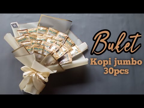 TUTORIAL BUKET KOPI JUMBO / WRAPPING BUKET KOPI KADO UNTUK COWOK - YouTube