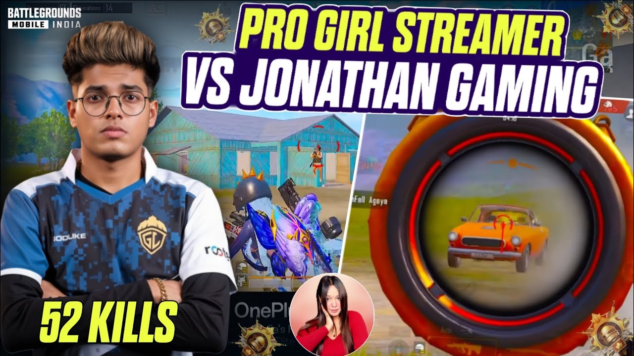 💥Pro Girl Streamer VS Jonathan Gaming !! New Update 4.1 BGMI ...
