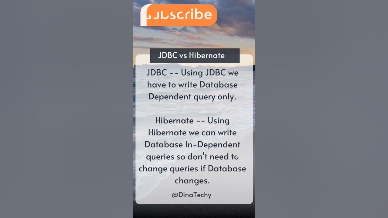 JDBC vs Hibernate #shorts #jdbc #hibernate #framework #java #difference #2023 - YouTube