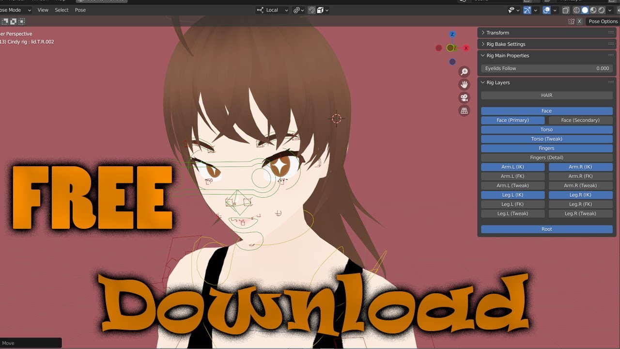Cindy Rig Sample Rigify - YouTube