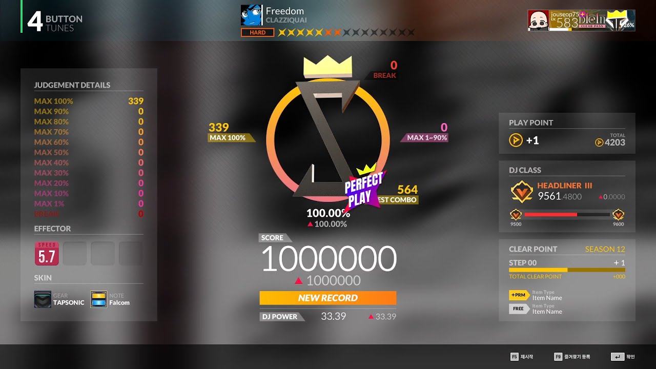 DJMAX | Freedom 4B HD 7 PERFECT PLAY - YouTube
