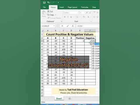 Count Positive & Negative Values - Excel Tips & Tricks #shorts from @todfodeducation - YouTube