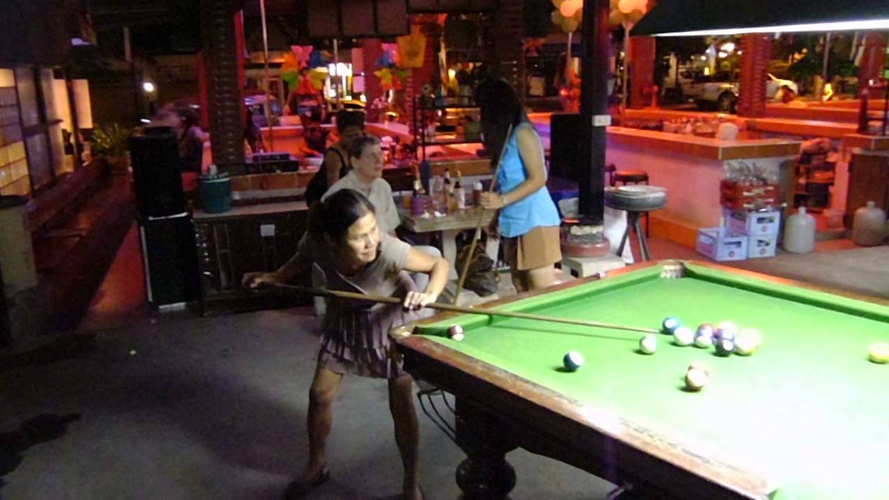 Drunk Thaigirl play Snooker 2 - YouTube