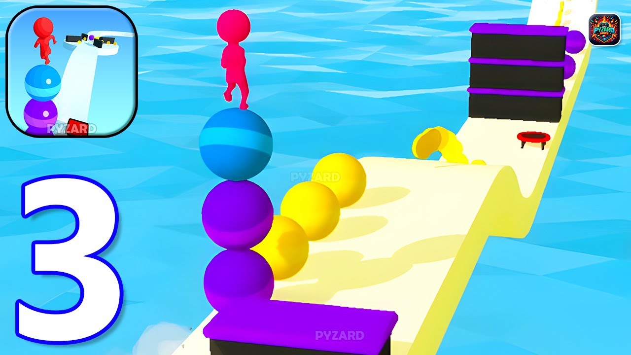 Stack Rider - Gameplay Walkthrough Part 3 Stickman Ball Stack Rider Level 32-47 (Android,iOS ...