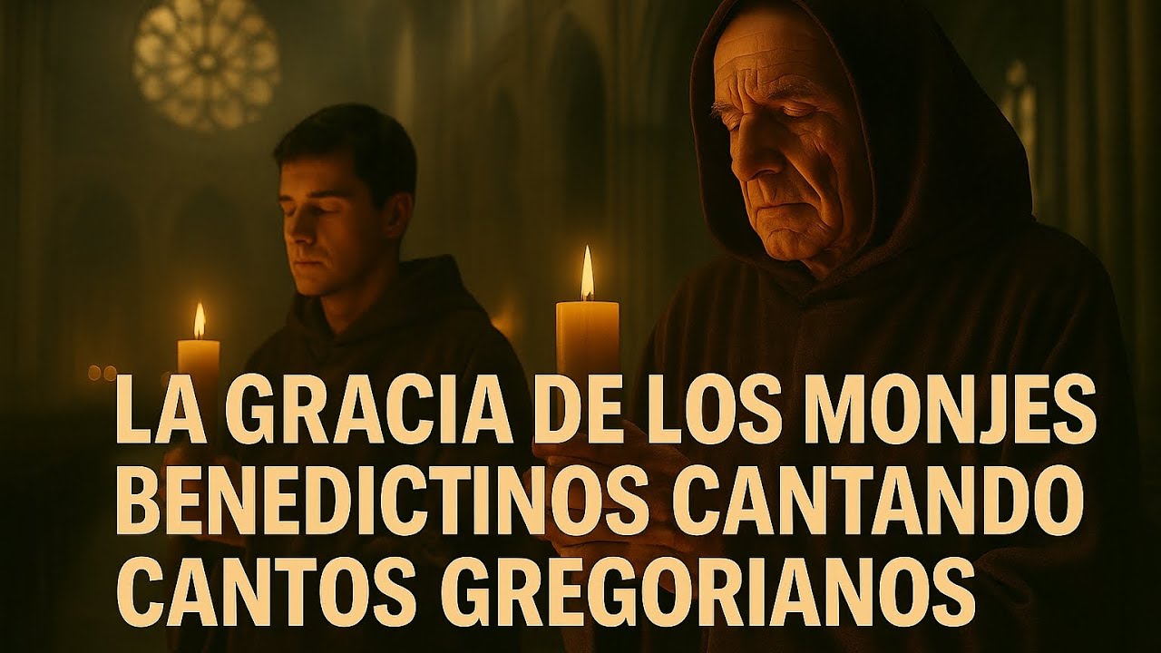 La gracia de los monjes benedictinos cantando cantos gregorianos en una ...
