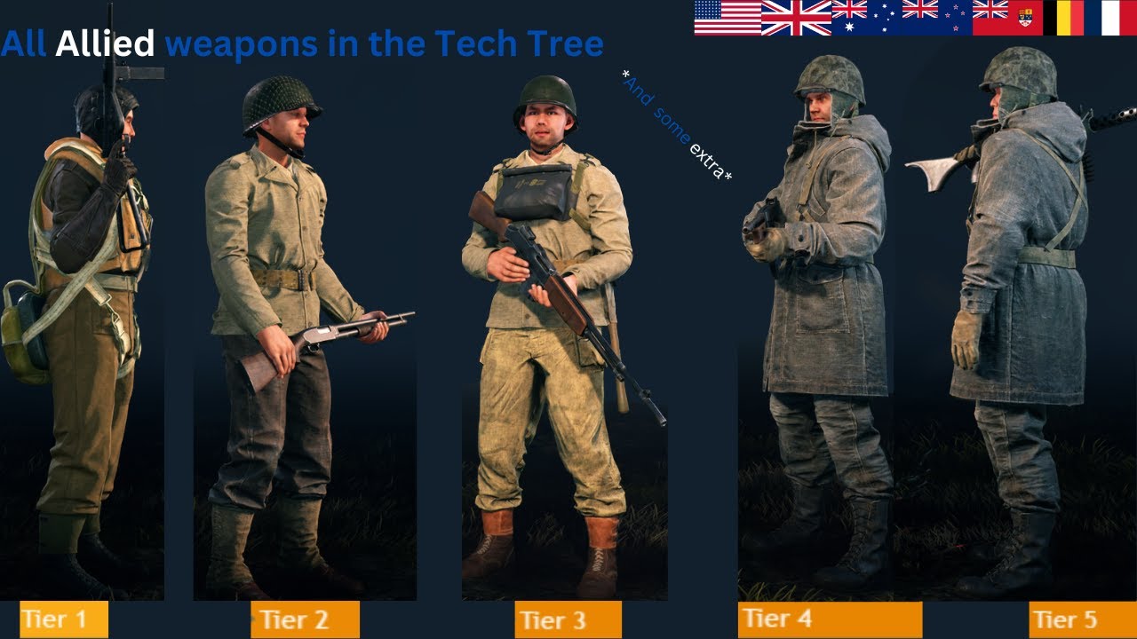 All Allied guns in the Tech tree (and more!) - YouTube