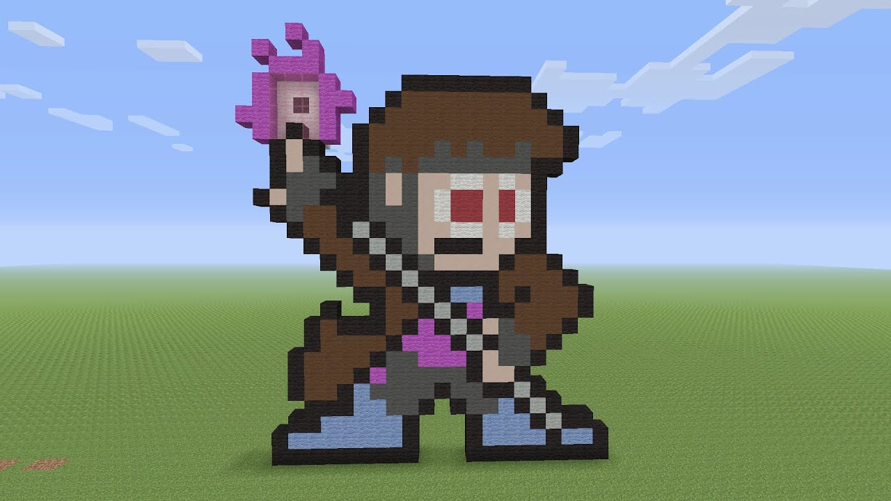 Minecraft Pixel Art - Gambit From X-Men - YouTube