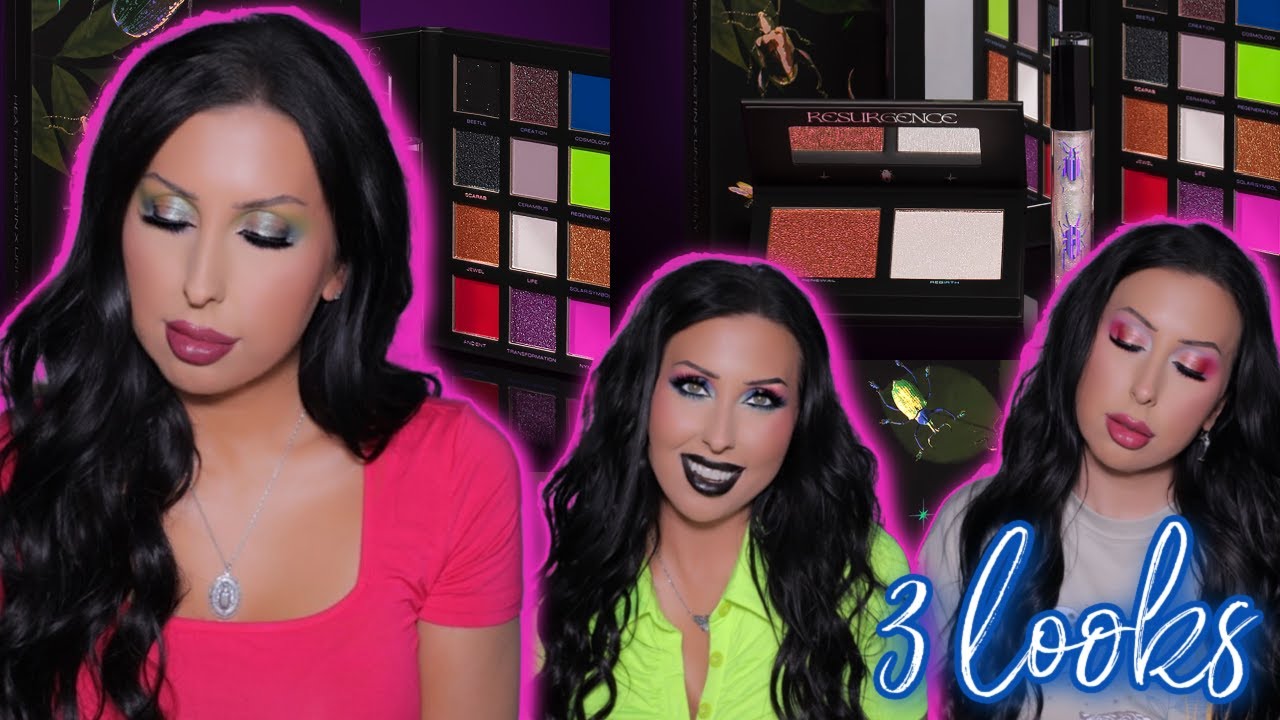 3 LOOKS | HEATHER AUSTIN X UNEARTHLY COSMETICS | FULL COLLECTION - YouTube