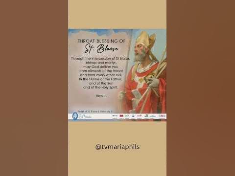 Throat blessing of St. Blaise#fypシ #TVMaria #Faith #Prayer #reels # ...