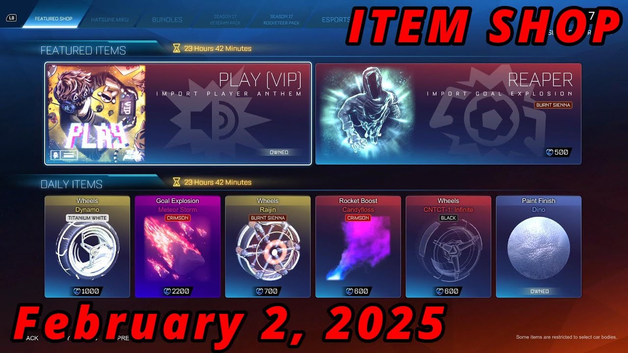 February 2 Rocket League Item Shop: CRIMSON METEOR STORM GOAL EXPLOSION ...