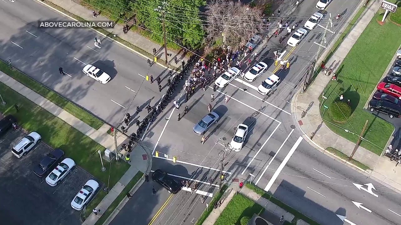 Riot Police Monitor Monument Protesters Back in Durham, North Carolina ...