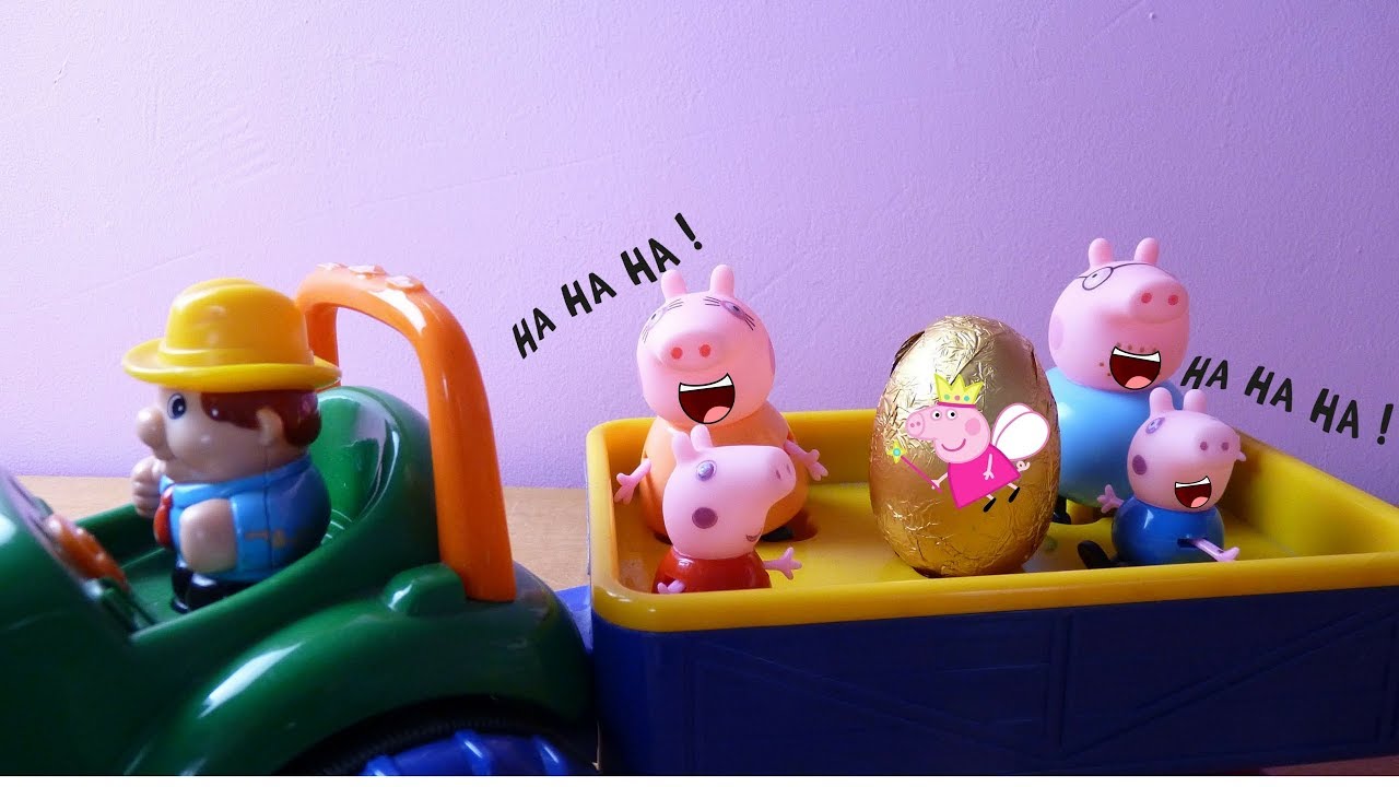 PEPPA PIG op de tractor - Surprise egg openen - YouTube