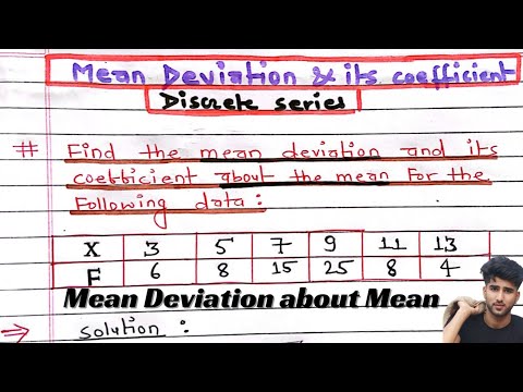 Mean Deviation from Mean for Discrete series |ungrouped data |statistics|Mean Deviation full ...