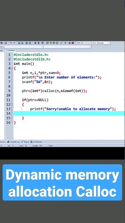 Dynamic memory allocation in c language using calloc()#shorts - YouTube
