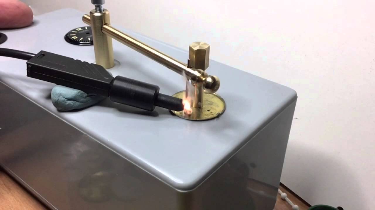 Watch dial feet soldering - YouTube