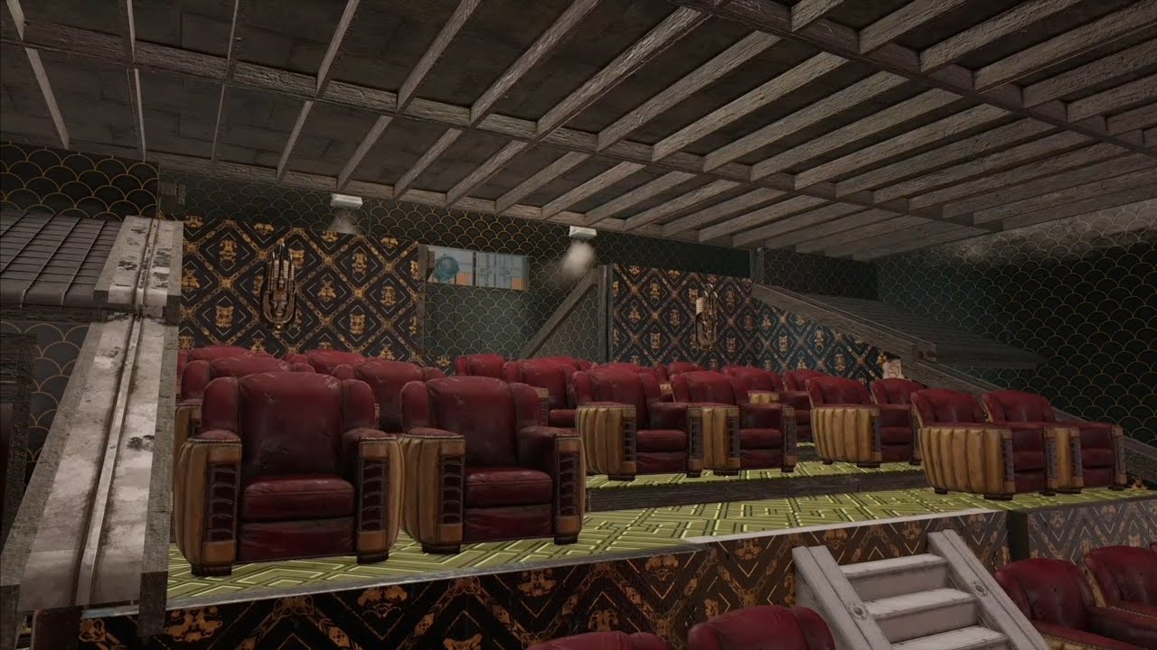 Fallout 76 - Vault Lobby Shelter Build, The Theatre - YouTube