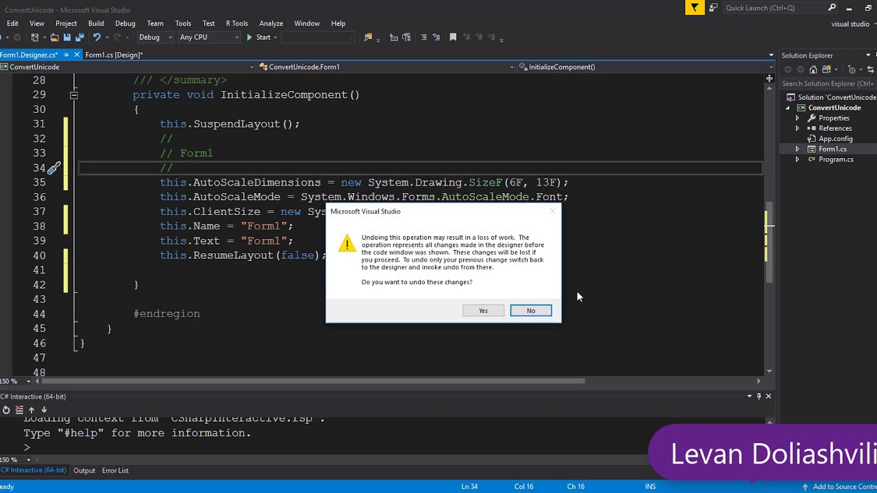 Csharp Basic Tutorial 47 Windowsforms First App Convertunicode Youtube 5209