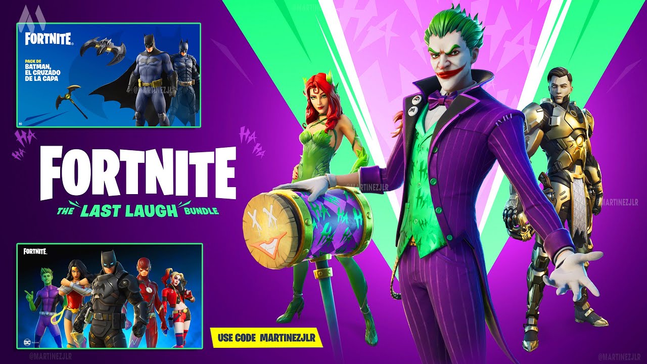 VUELVE LOTE LA ÚLTIMA RISA Skin "JOKER" en Fortnite Paquete Caballero ...