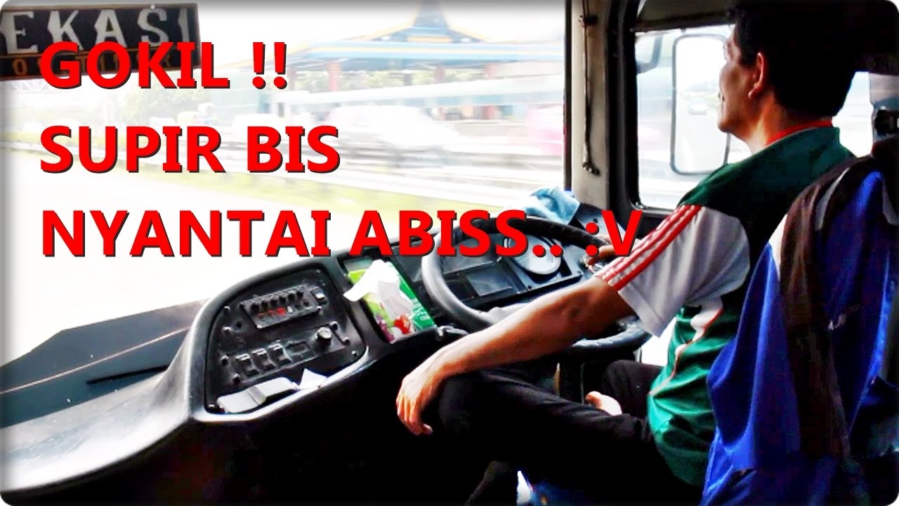 GOKIL !! Gaya Supir bis Laju Utama Bekasi Bogor ini santai abiss ...
