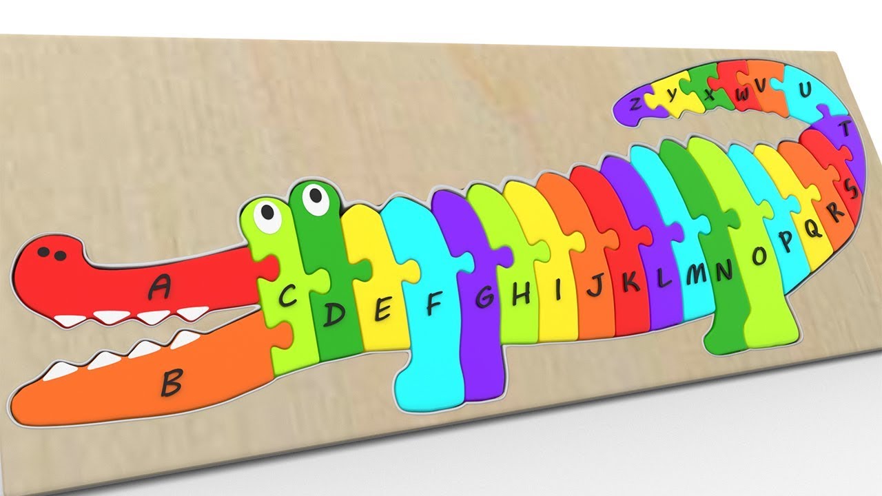 Learn ABC Alphabets with 3D Crocodile Puzzle Game for Kids | Baby Songs ...