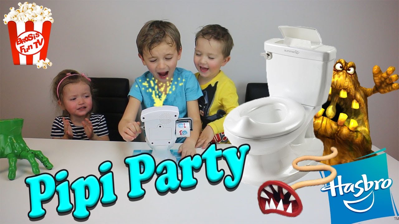 PIPI PARTY - TOILET TROUBLE Kinder werden nass 😂 HASBRO Spiel aus TV ...