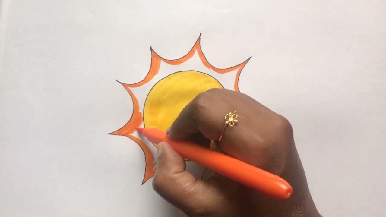 Sun drawing and coloring video for kids | How to draw a Sun | Steps to ...