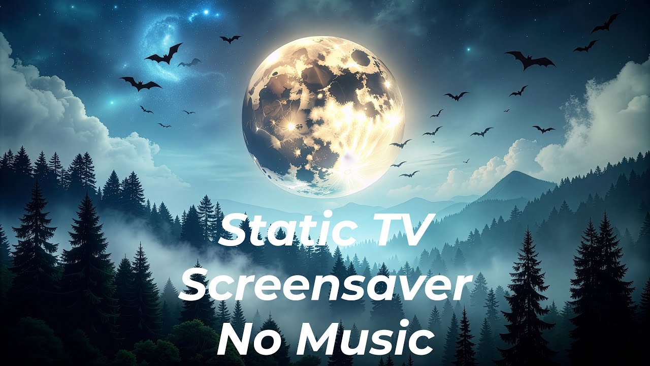 🌌 Full Moon & Flying Bats in 4K | 🦇 Spooky Night Forest Screensaver | 🌲 ...