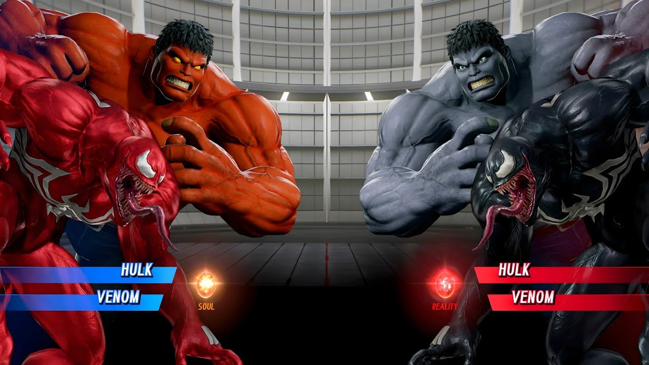 Carnage Red Hulk vs. Black Hulk Venom Fight - Marvel vs Capcom Infinite ...