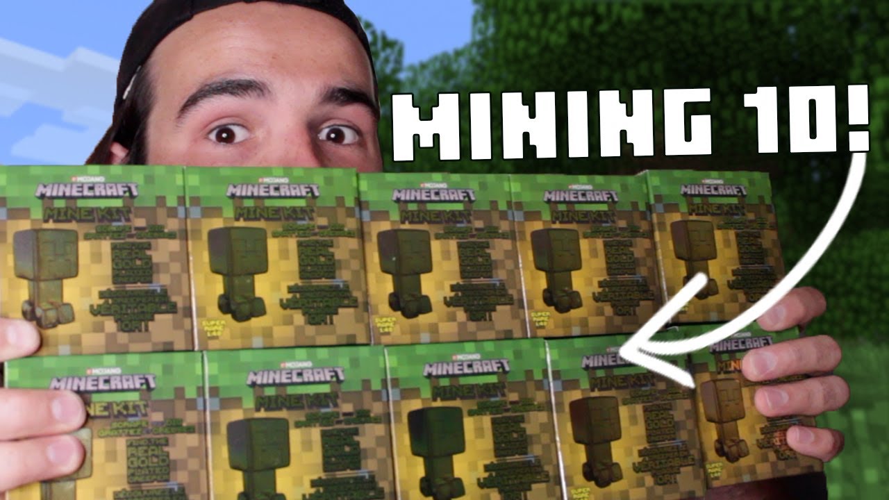 Mining 10 Minecraft Mining Kits! (1/48 have a Gold Plated Creeper ...
