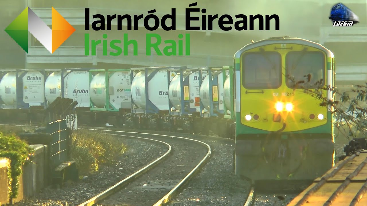 Irish Freight Train & GM 201 Class 215 Locomotive in Drumcondra Station ...