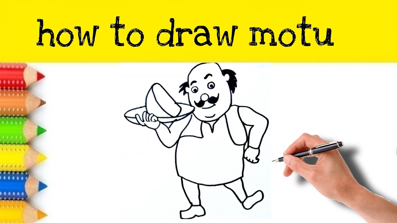 How to draw motu with samosa || step by step - YouTube