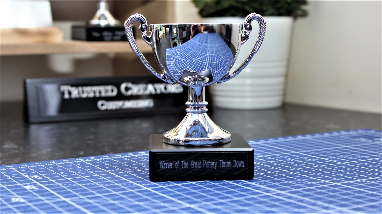 Custom Engraving Small silver Cup On Base With Engraving - YouTube