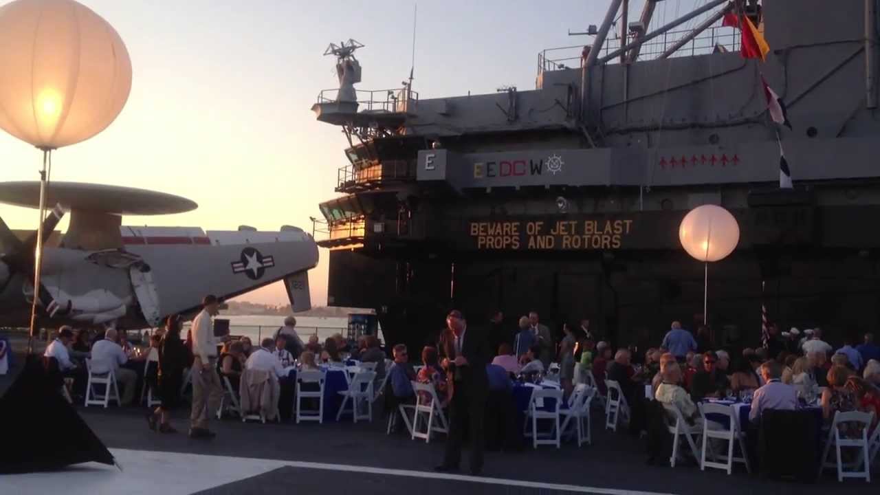 Dinner on the flight deck at the USS Midway reunion - YouTube