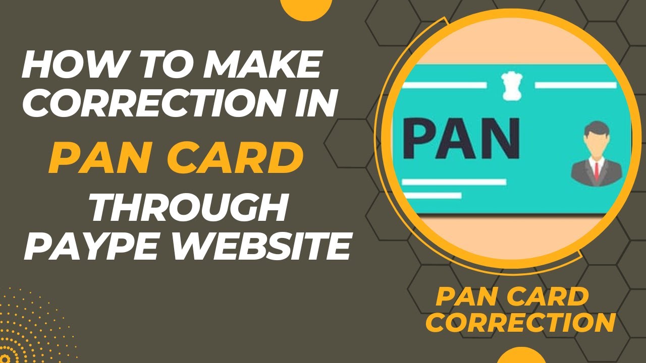 How To Make Correction In Pancard Through PayPe Website - YouTube