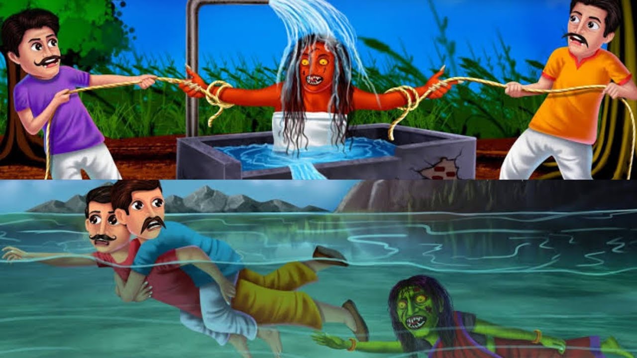 Churail Kahani cartoon kids story || Churail Dubi Pani main || चुड़ैल ...